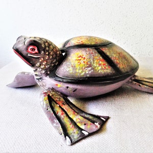 Vintage Sea Turtle Wood Carving Sculpture - Etsy