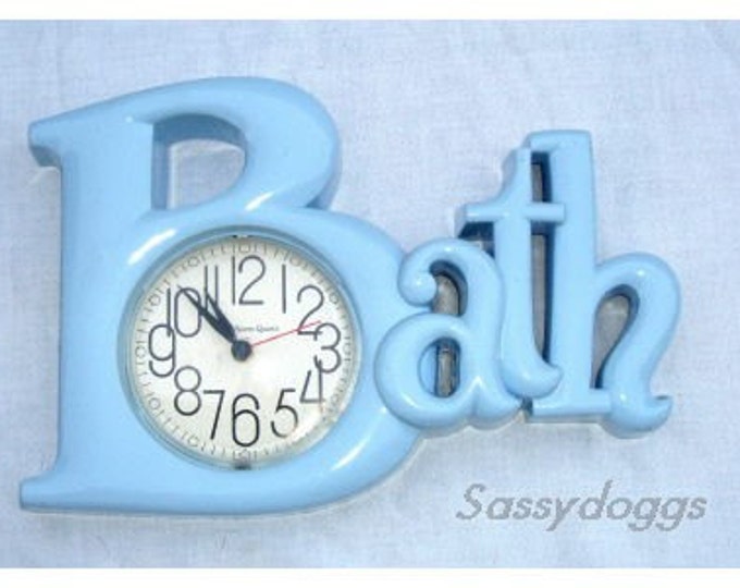 Vintage Bath Blue Bathroom Clock Plastic Retro Mod Burwood - Etsy