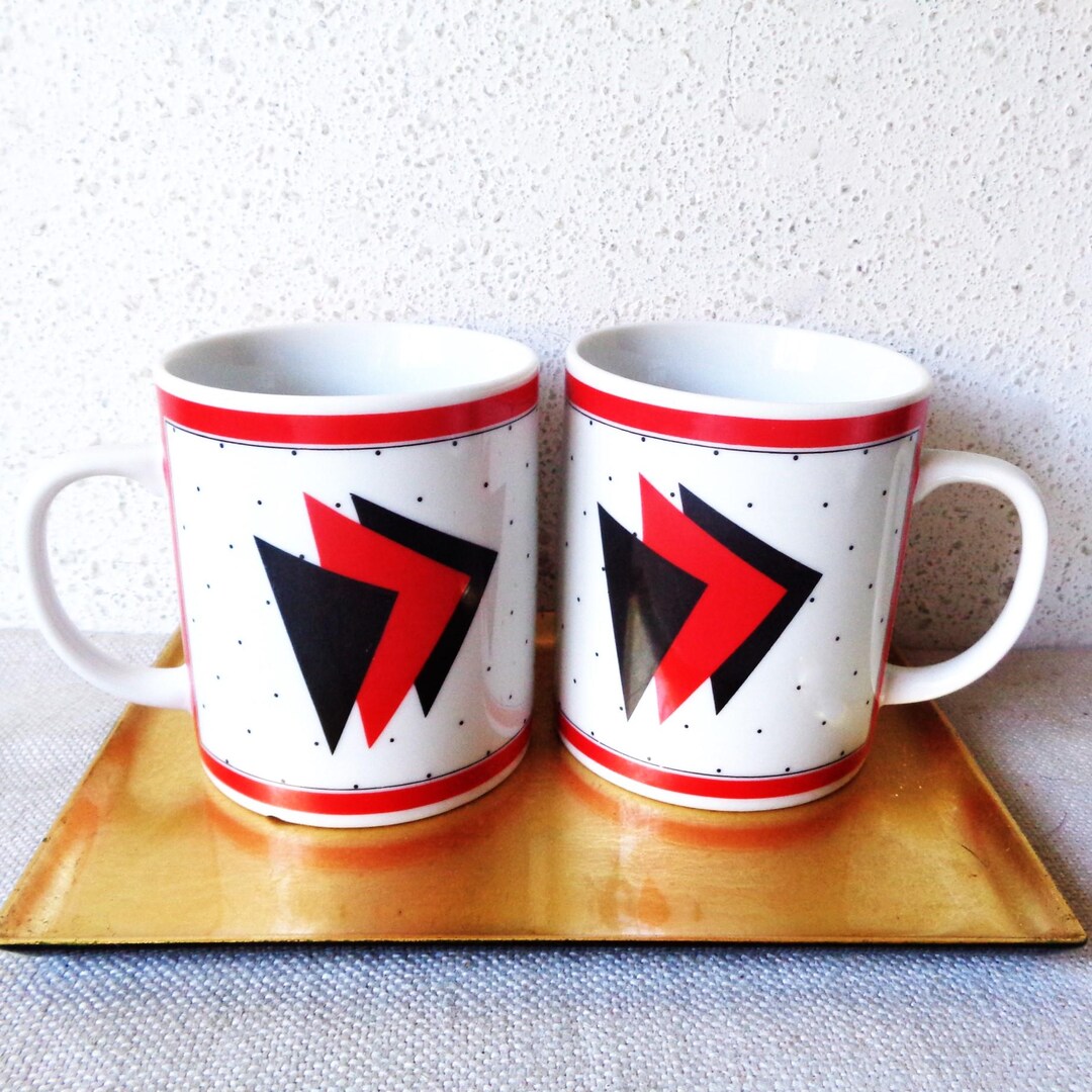 Vintage Mugs Post Modern Geometric Memphis Saltera Graphix - Etsy