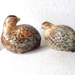 Vintage Bird Figurines Ceramic Quail Partridge - Etsy