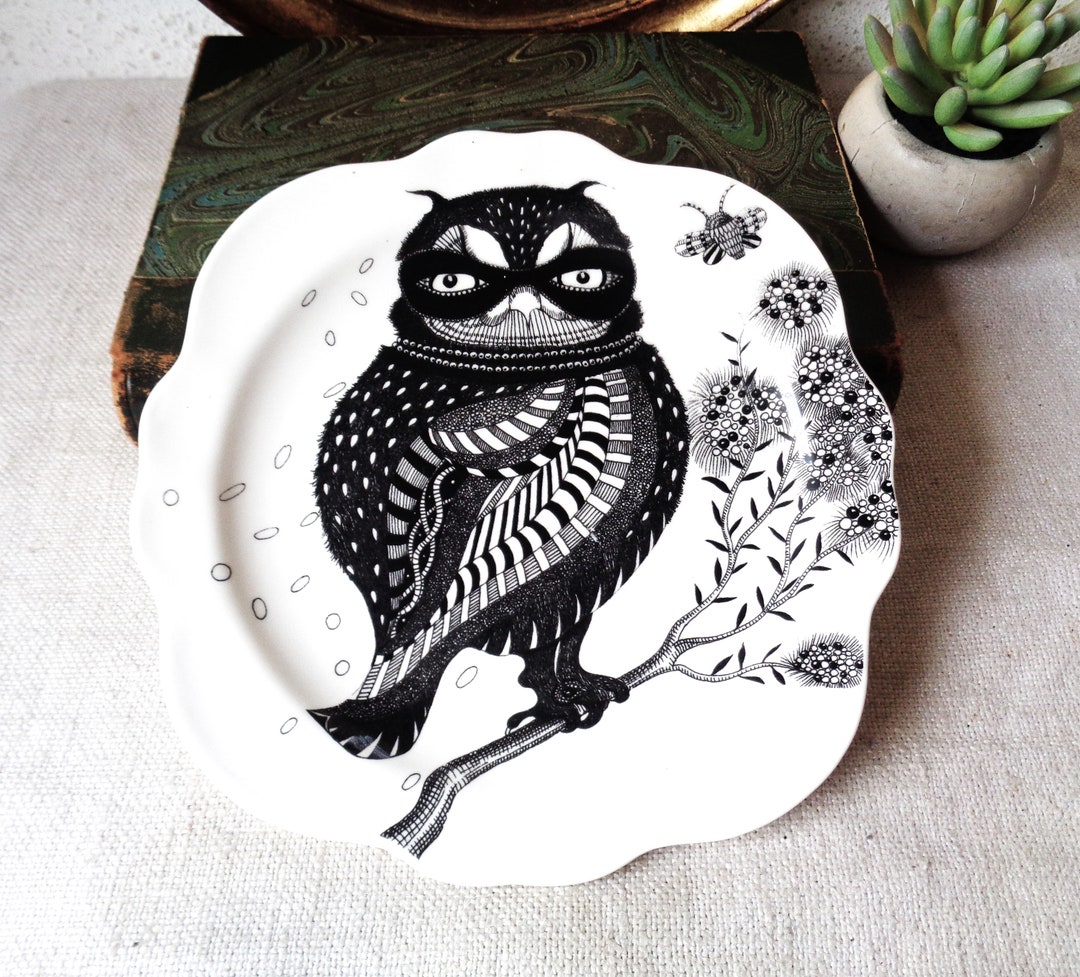 Vintage Owl Plate Florence Balducci Wild Masquerade - Etsy