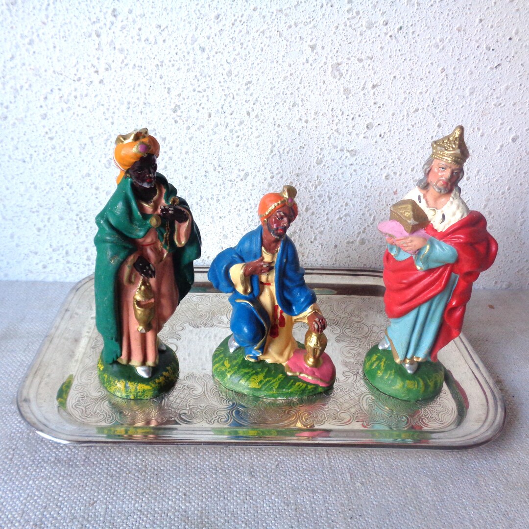 Vintage Nativity Figures 3 Kings Wise Men - Etsy