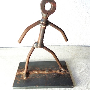 Vintage Metal Sculpture Welded Iron Stick Figure - Etsy