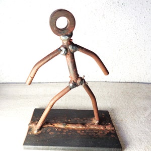 Vintage Metal Sculpture Welded Iron Stick Figure - Etsy