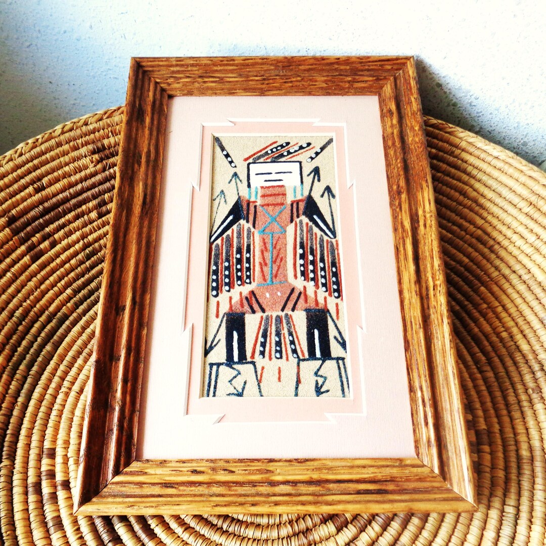 Vintage Navajo Sand Painting Native American Framed Art - Etsy