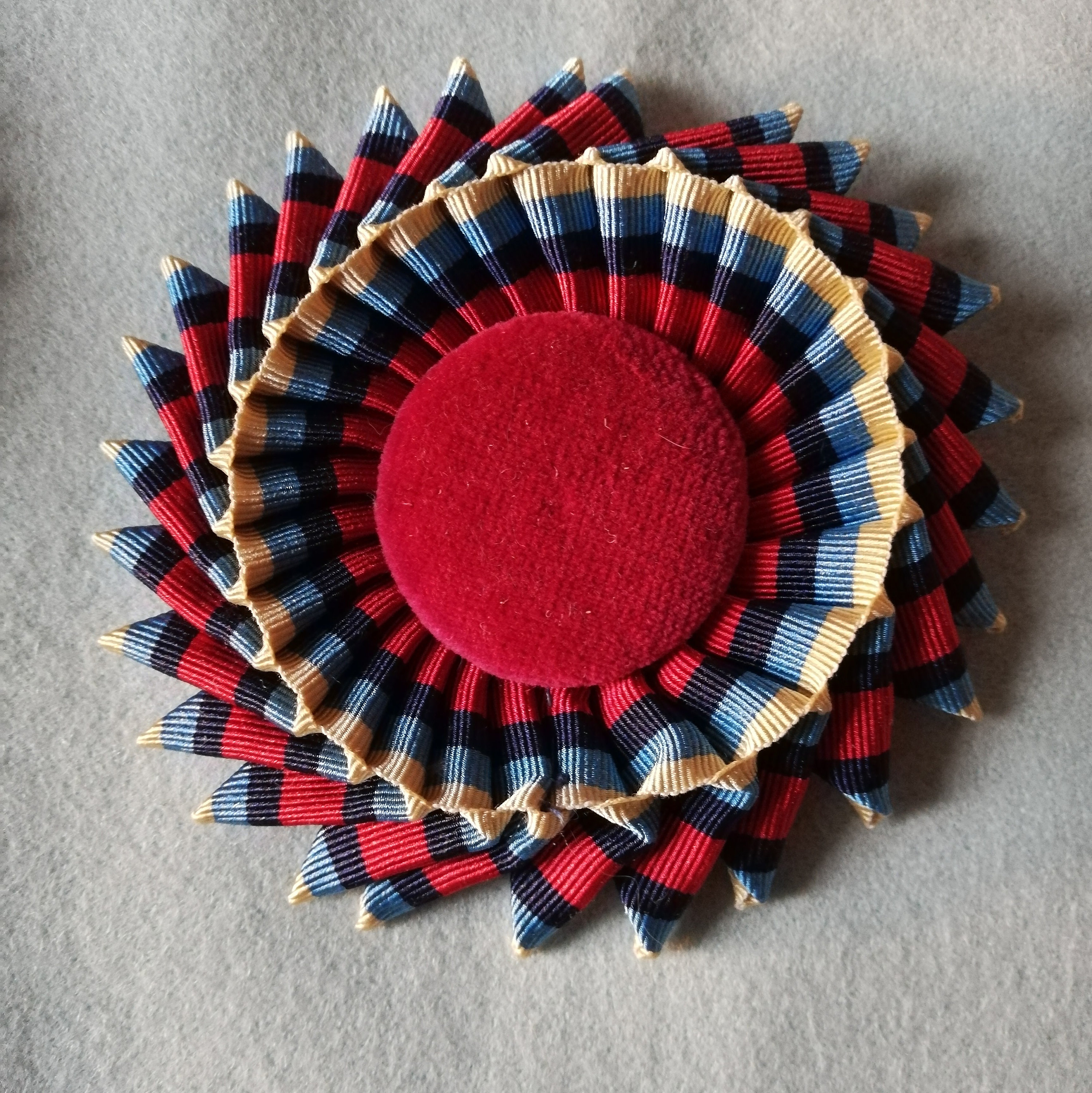 Cockade Rosette Brooch With Vintage Velvet Button Centre - Etsy