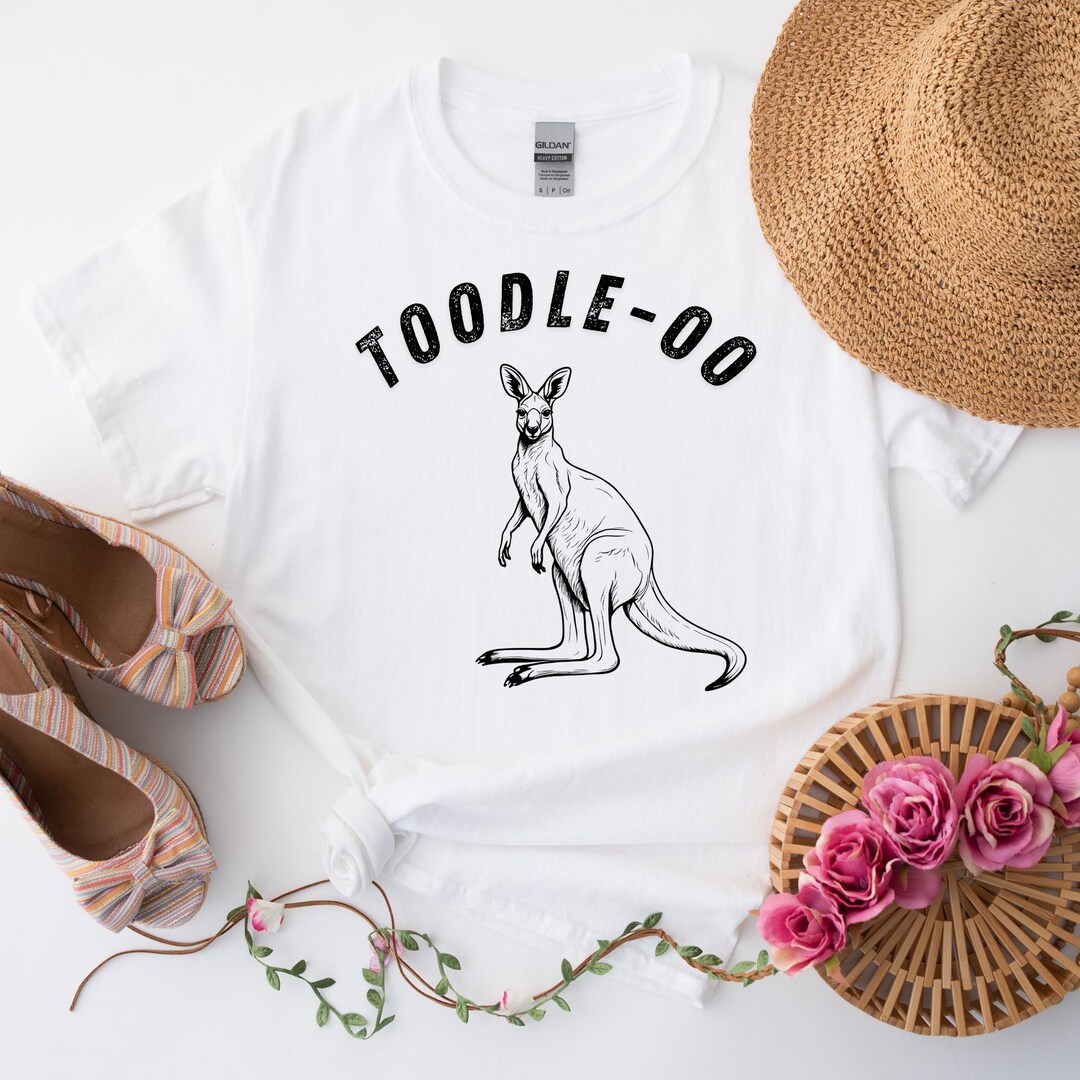 Toodle-oo Kangaroo Design Clipart SVG + PNG for Print on Demand - Black ...