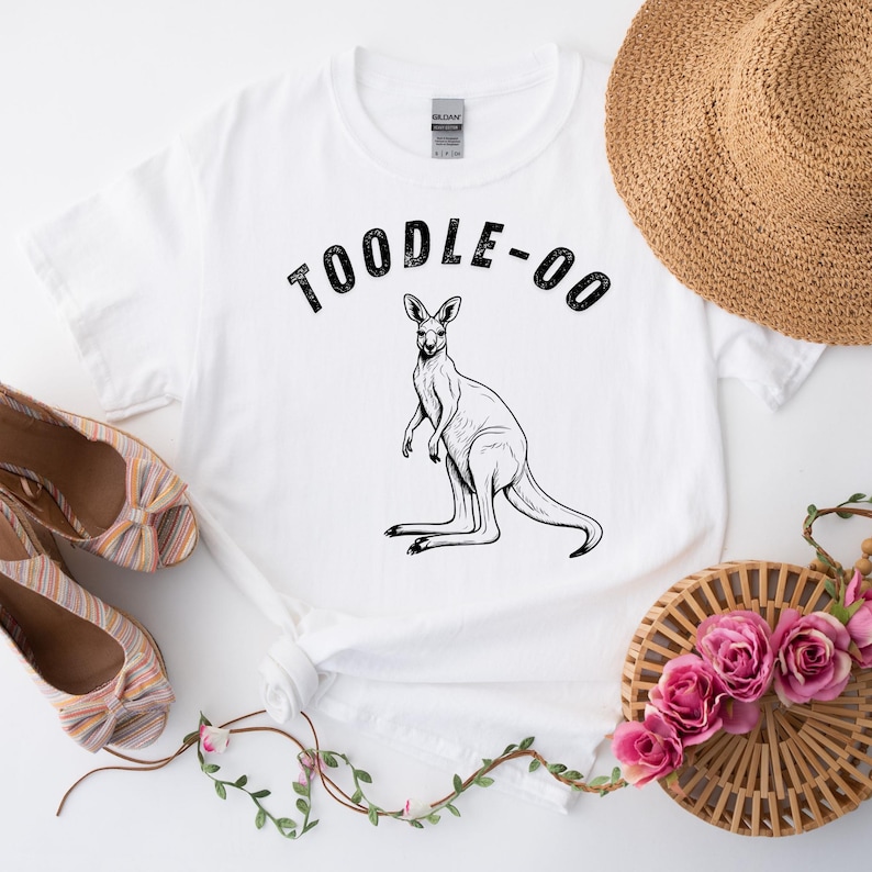 Toodle-oo Kangaroo Design Clipart SVG + PNG for Print on Demand - Black ...