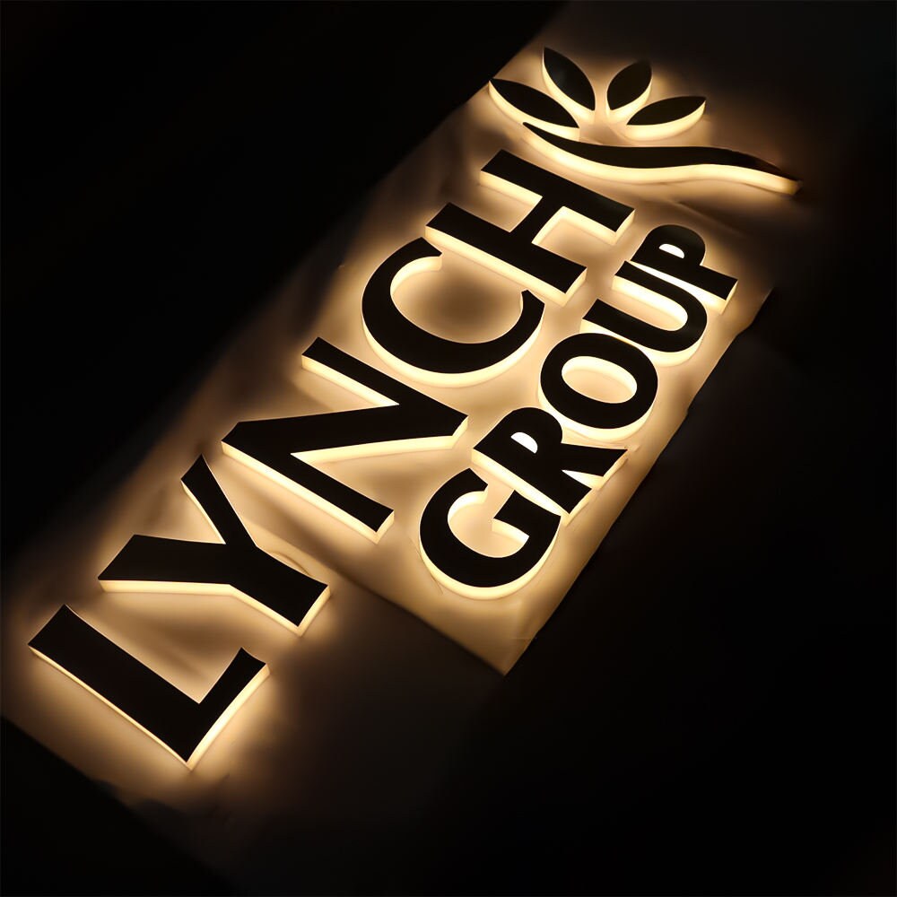 Custom Business Logo, Acrylic Logo Sign, 3D Metal Backlit Letters ...