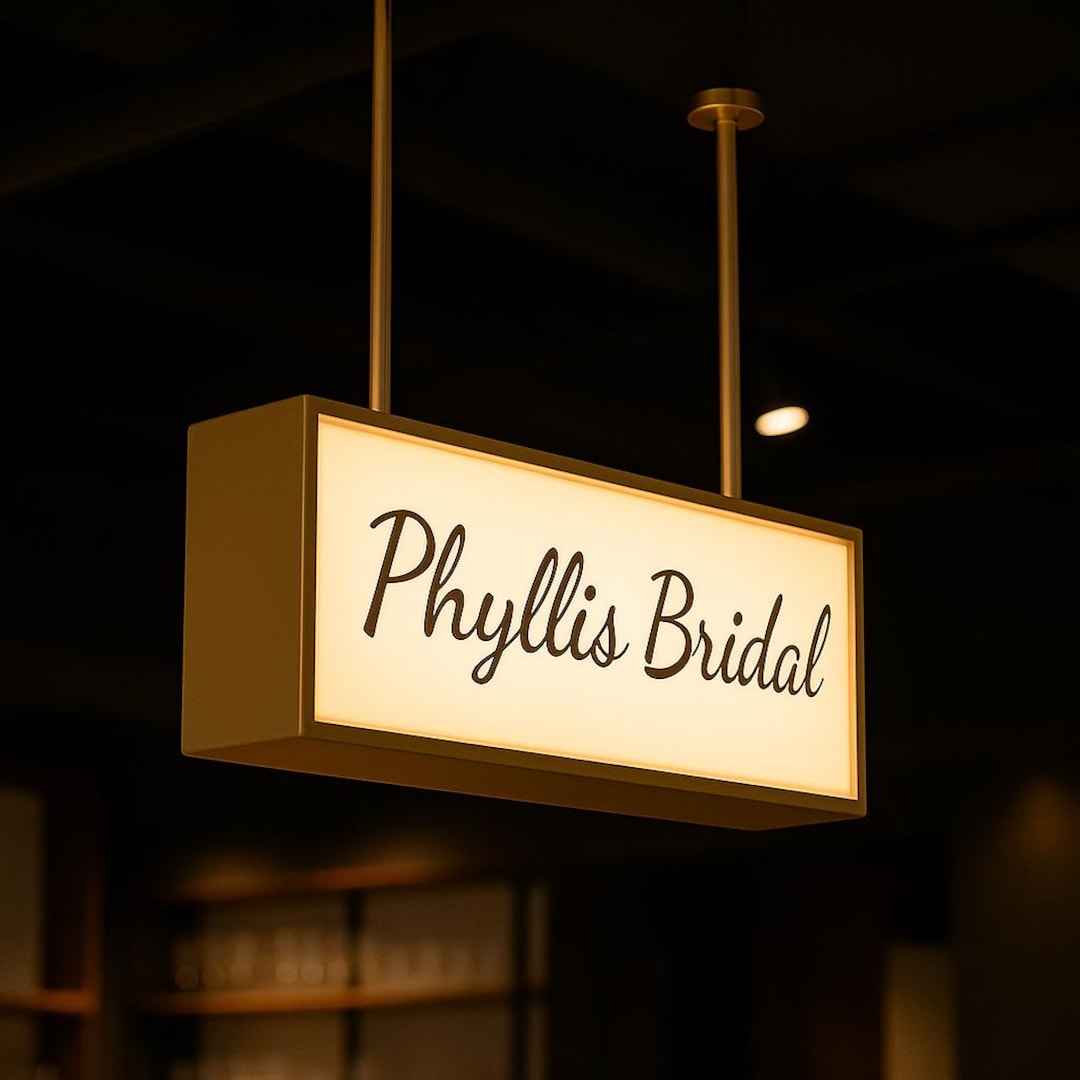 Custom LED Business Logo Sign, Double Sided, Ceiling Mount - Etsy