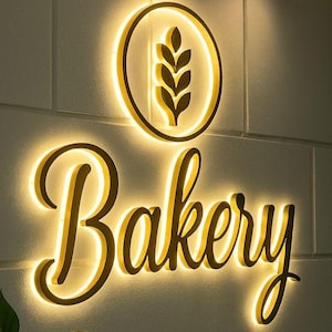 Custom Business Sign, Back Lit Logo Sign, Bakery Sign, 3D Sign for ...