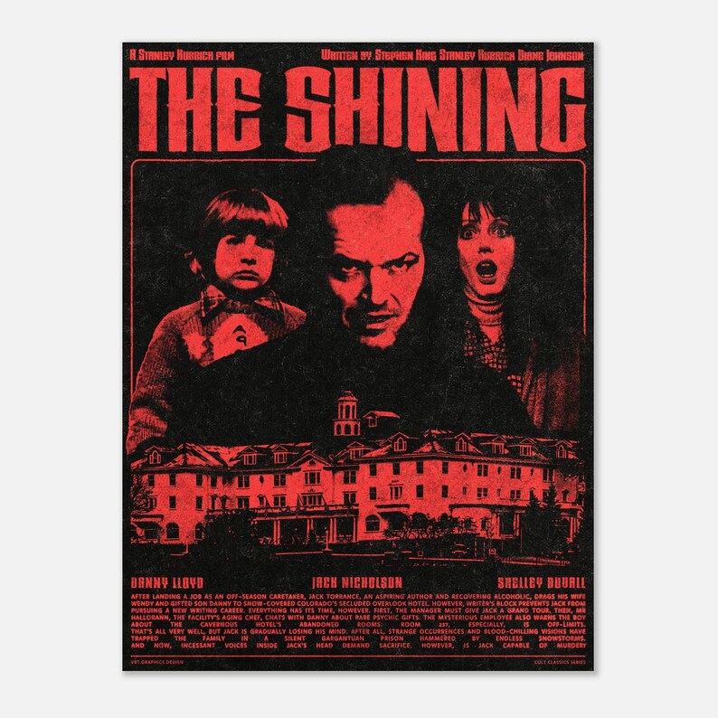 The Shining Graphic Movie Poster || Red / Black - Etsy