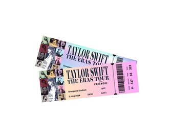 The Eras Tour Ticket Template Taylor TS Swift Digital Download Concert ...