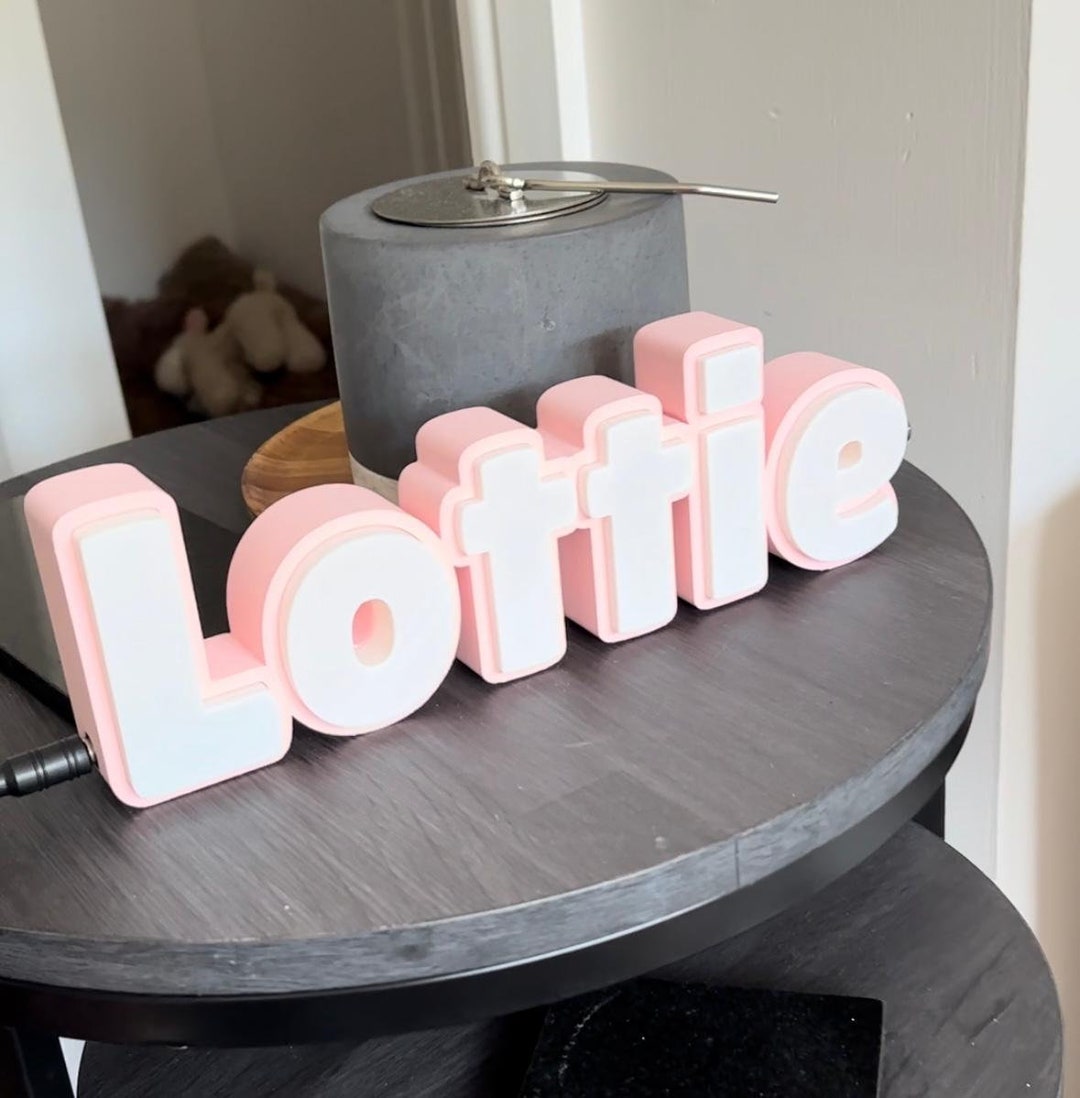 Custom LED Name Sign 3D Printed - Etsy
