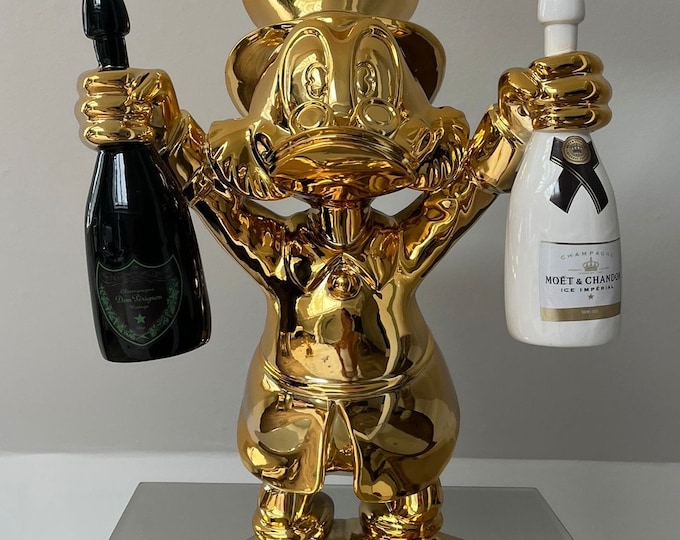 Dagobert Duck Champagne Scrooge Mcduck Art Figure Sculpture Gold ...