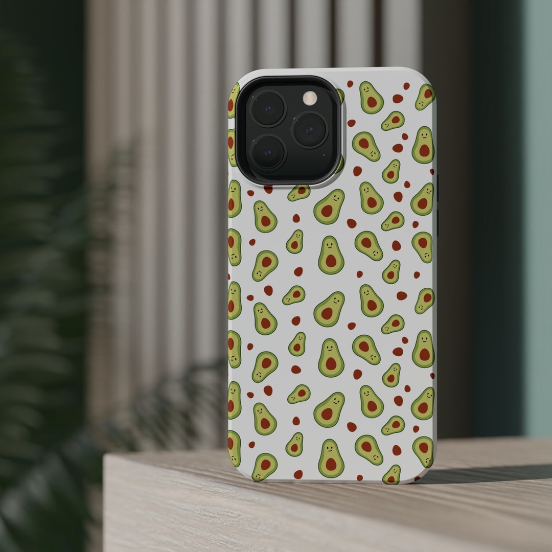 Avocado Pattern Phone Case, Cute Avocado Design, Trendy Avocado Print ...