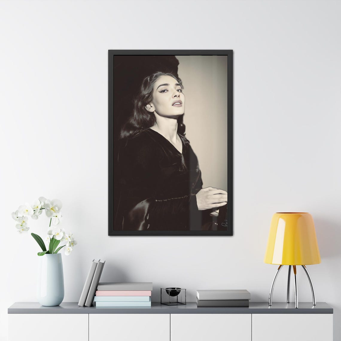 Soprano Portrait Framed Posters Maria Callas, Wall Art, Music Lover ...