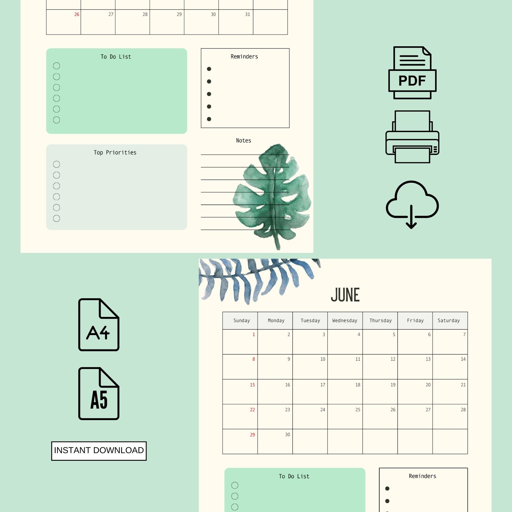 2025 Greenery Planner | 2025 Monthly Planner | Botanical Planner 2025 ...