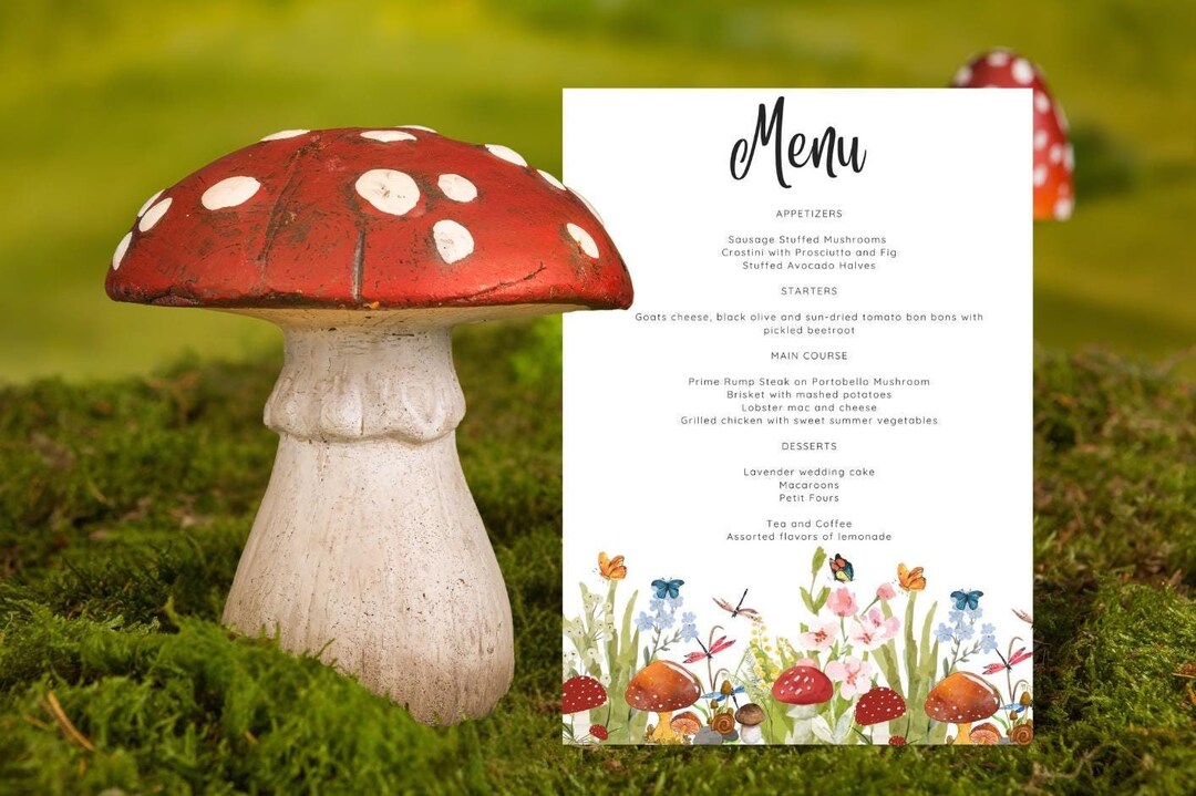 Fairytale Party Menu | Birthday Magical Menu Card | Wonderland Party ...