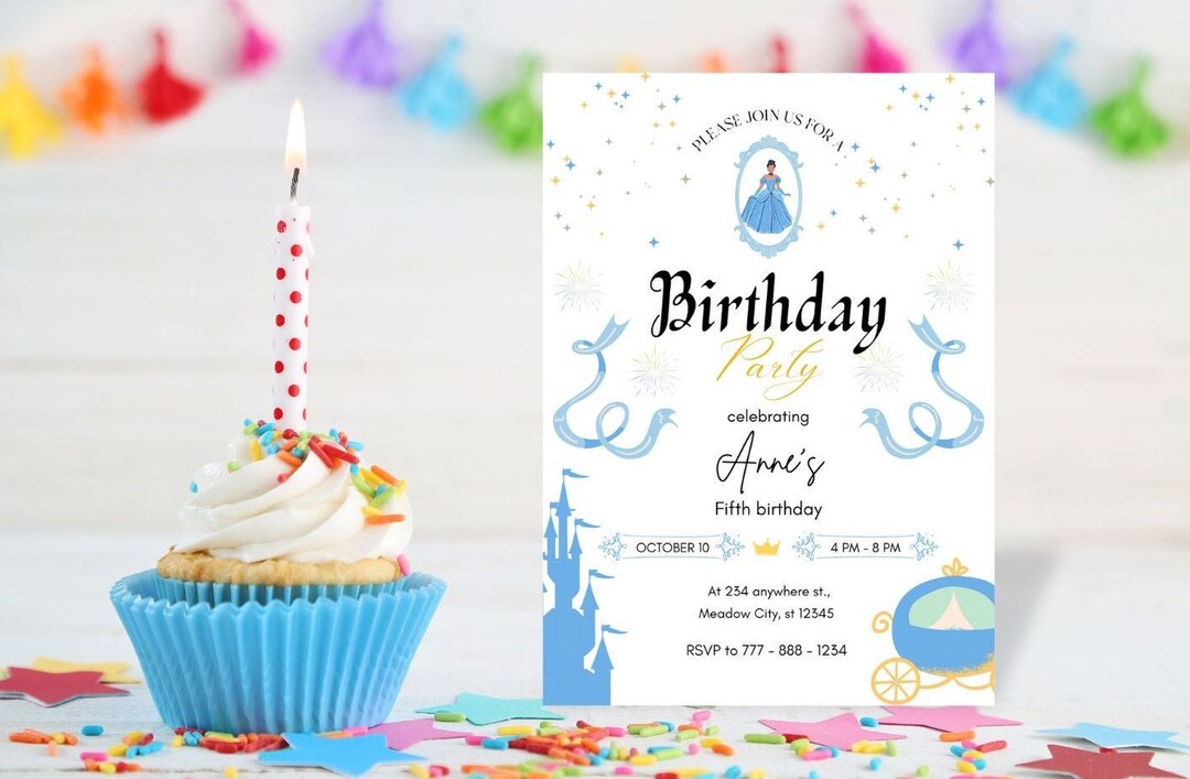 Fairytale Birthday Invitation Card Editable Invitation Card Princess ...