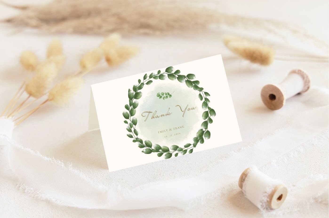 Greenery Thank You Card | Printable Greenery Thank You Card ...