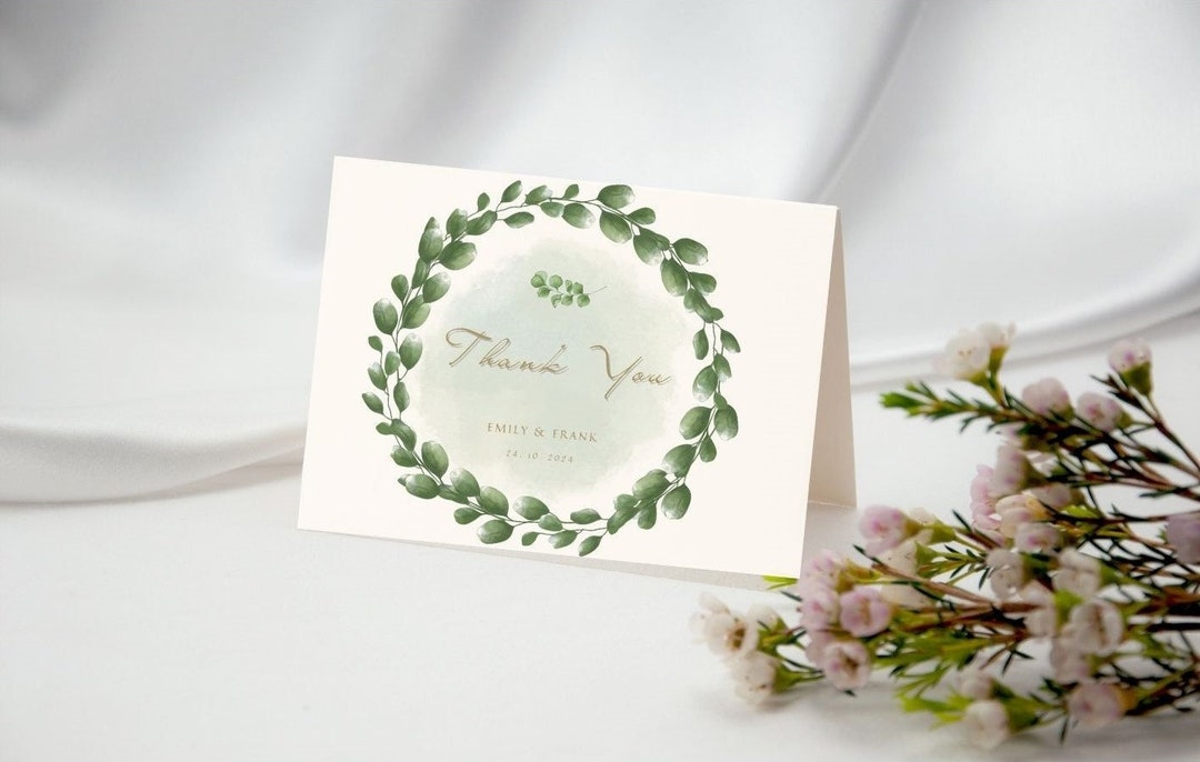 Greenery Thank You Card | Printable Greenery Thank You Card ...