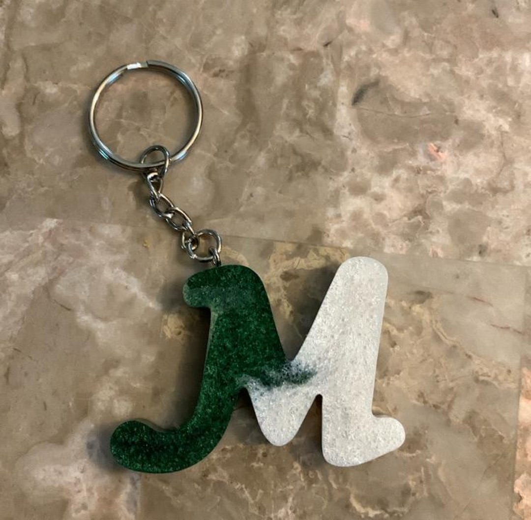 Letter M Keychain - Etsy