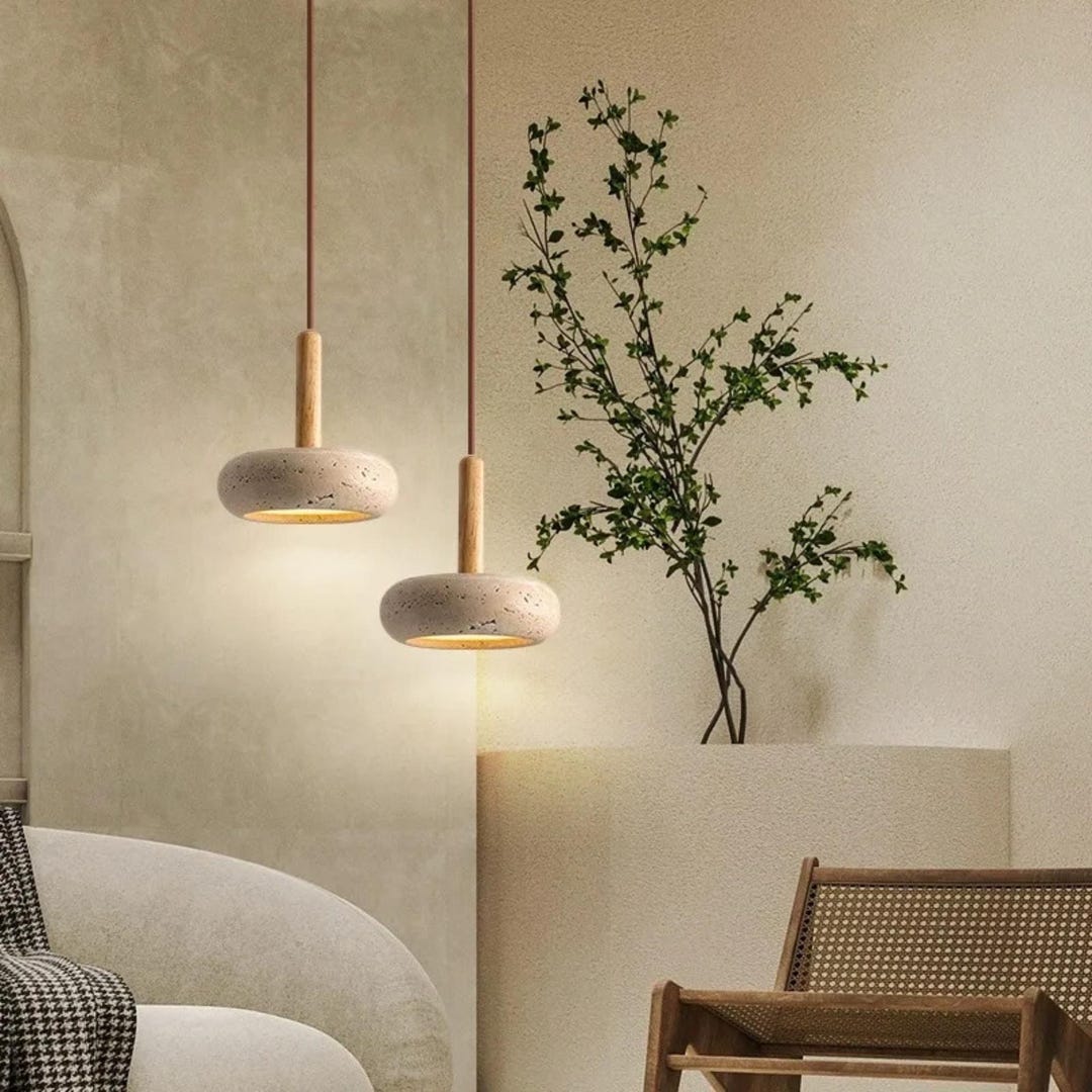 Stone Pendant Light, Light Fixtures , Hanging Lamp,living Room Decor ...