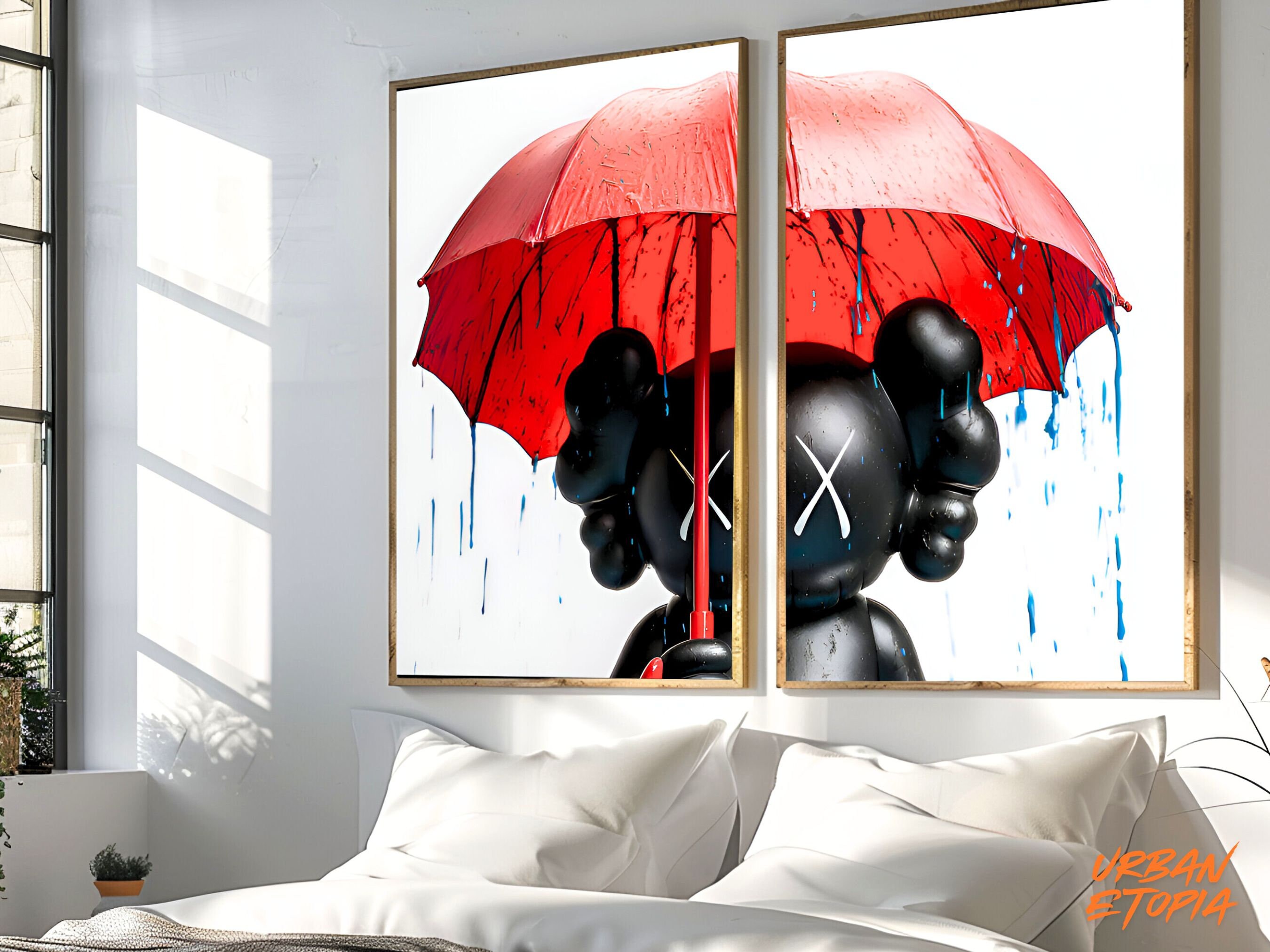 Colorful KAWS Red Umbrella Poster Digital Download for 2 Prints ...