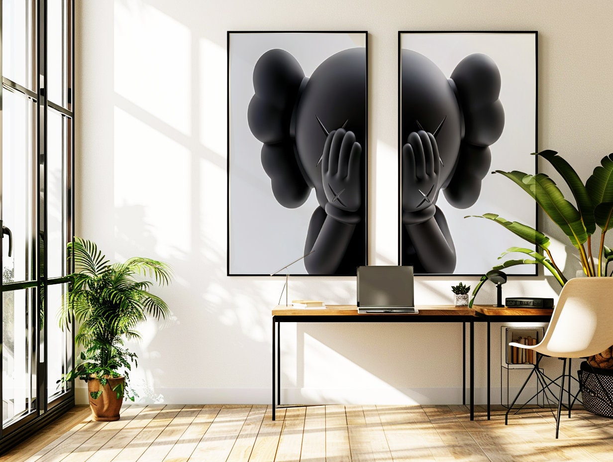 Unique Pop Kaws Collage Poster Digital Download for 2 Frames Instant ...
