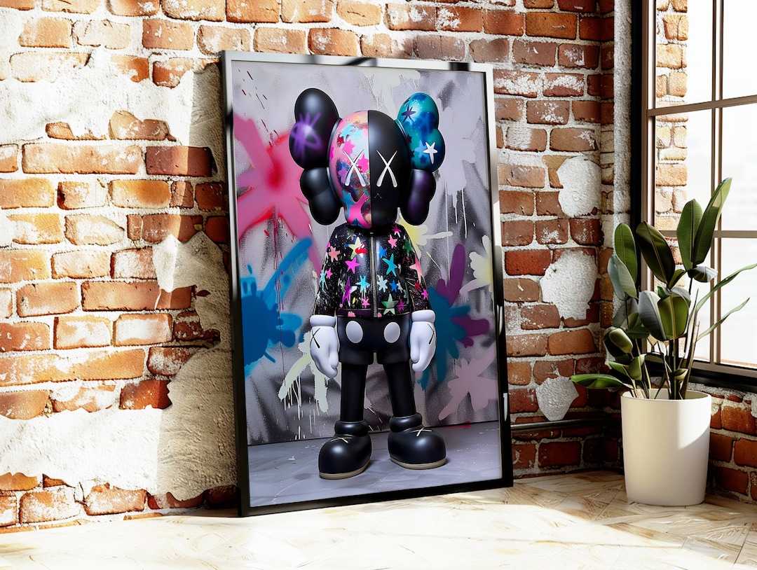 Colorful KAWS Street Art Poster: Hypebeast Figure Print (digital ...