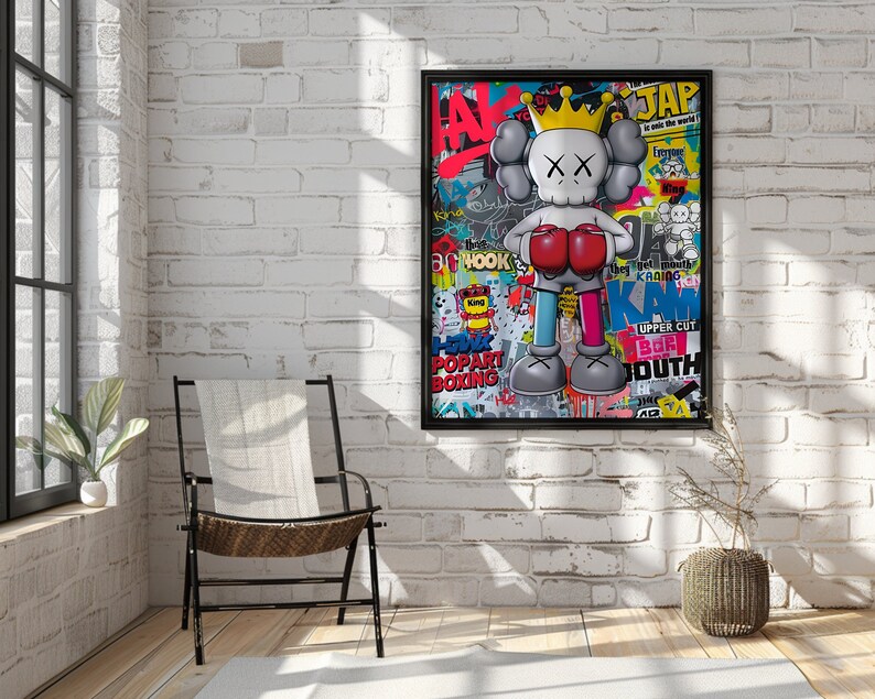 Boxing Kaws Graphic Poster - Cool Artwork for Home Gym Wall - IINSTANT ...