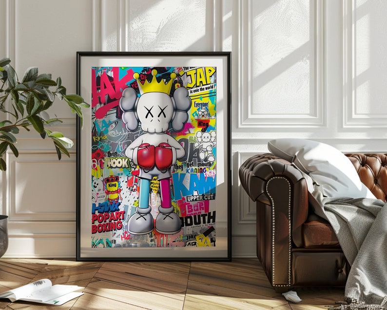 Boxing Kaws Graphic Poster - Cool Artwork for Home Gym Wall - IINSTANT ...