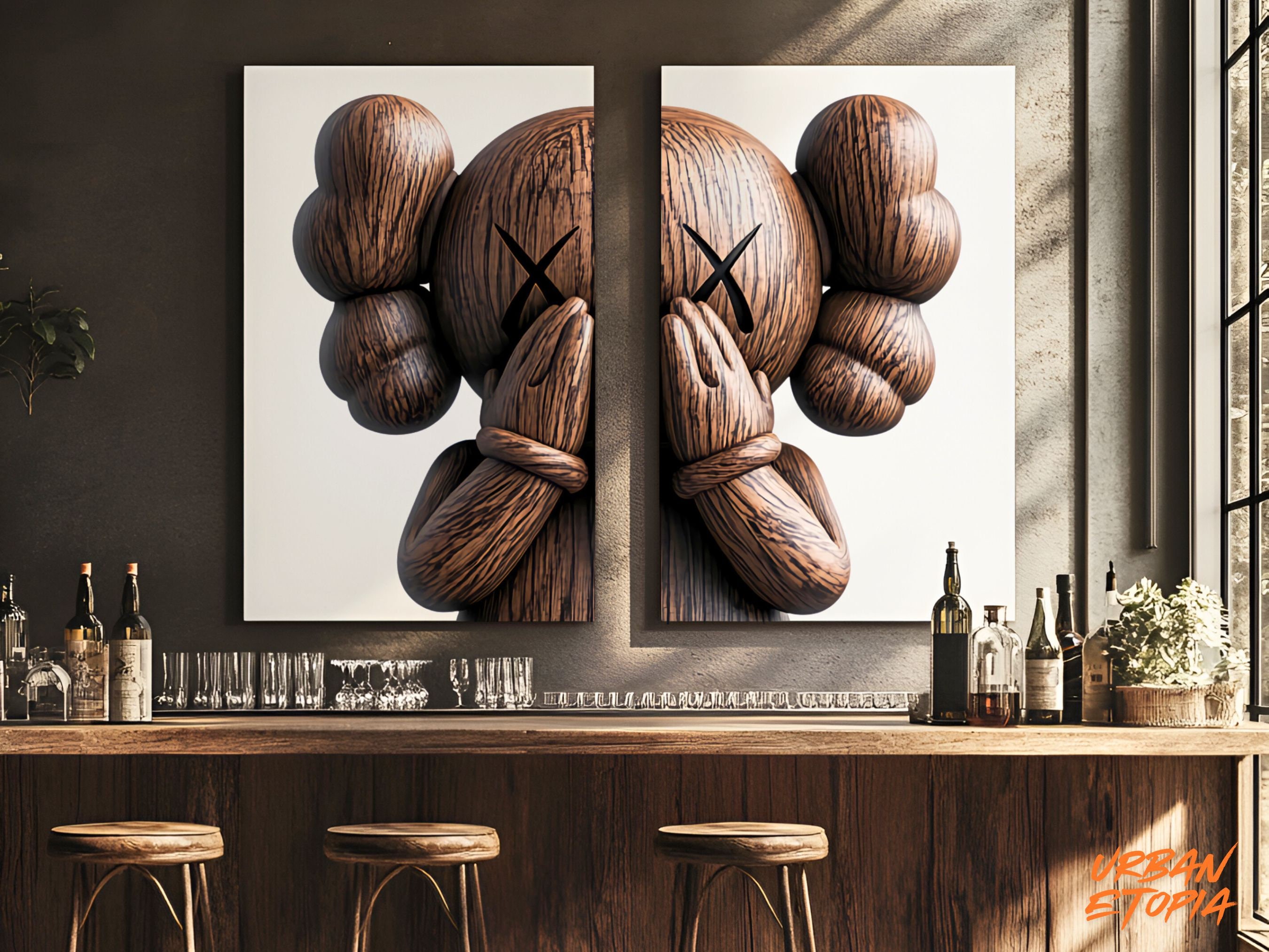 Kaws Wood Sculpture Collage Poster Digital Download for 2 Prints ...