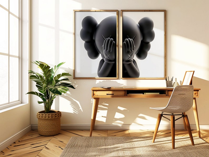 Unique Pop Kaws Collage Poster Digital Download for 2 Frames Instant ...