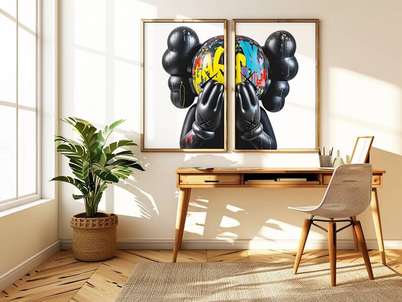 Colorful Graffiti Style Kaws Art Print Instant Digital Download for 2 ...