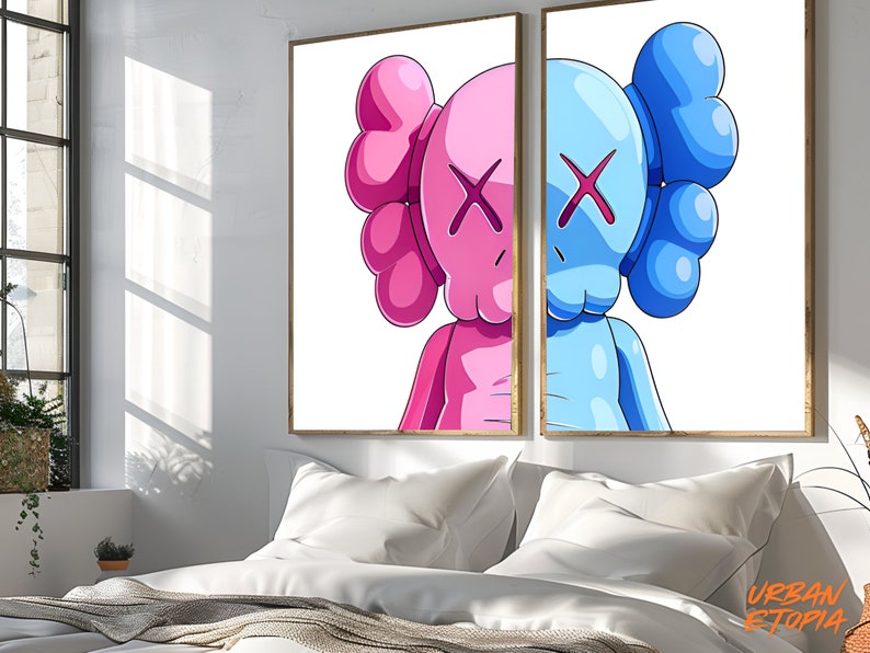 Colorful Vibrant Kaws Collage Poster Digital Download for 2 Prints ...