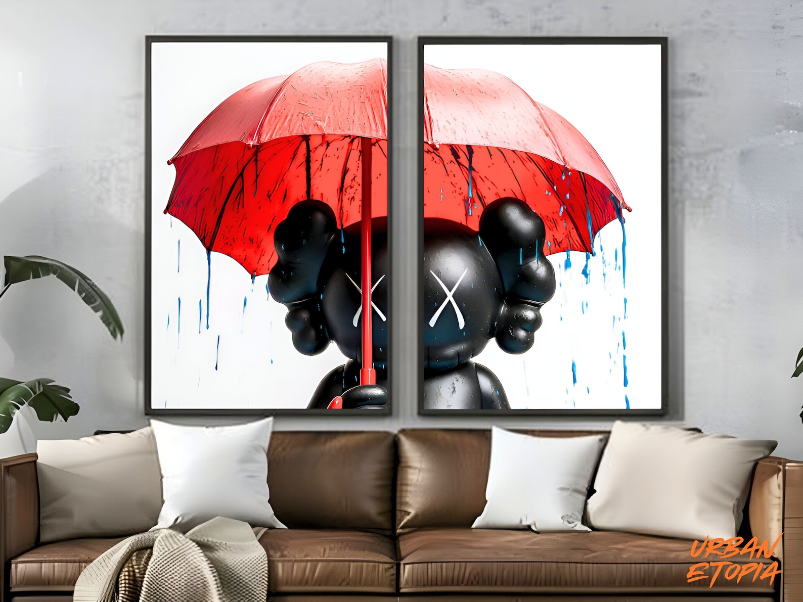 Colorful KAWS Red Umbrella Poster - Digital Download for 2 Prints ...