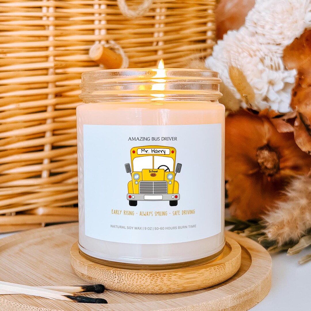 Amazing School Bus Driver Candle Gift Appreciation Gift Early Rising ...