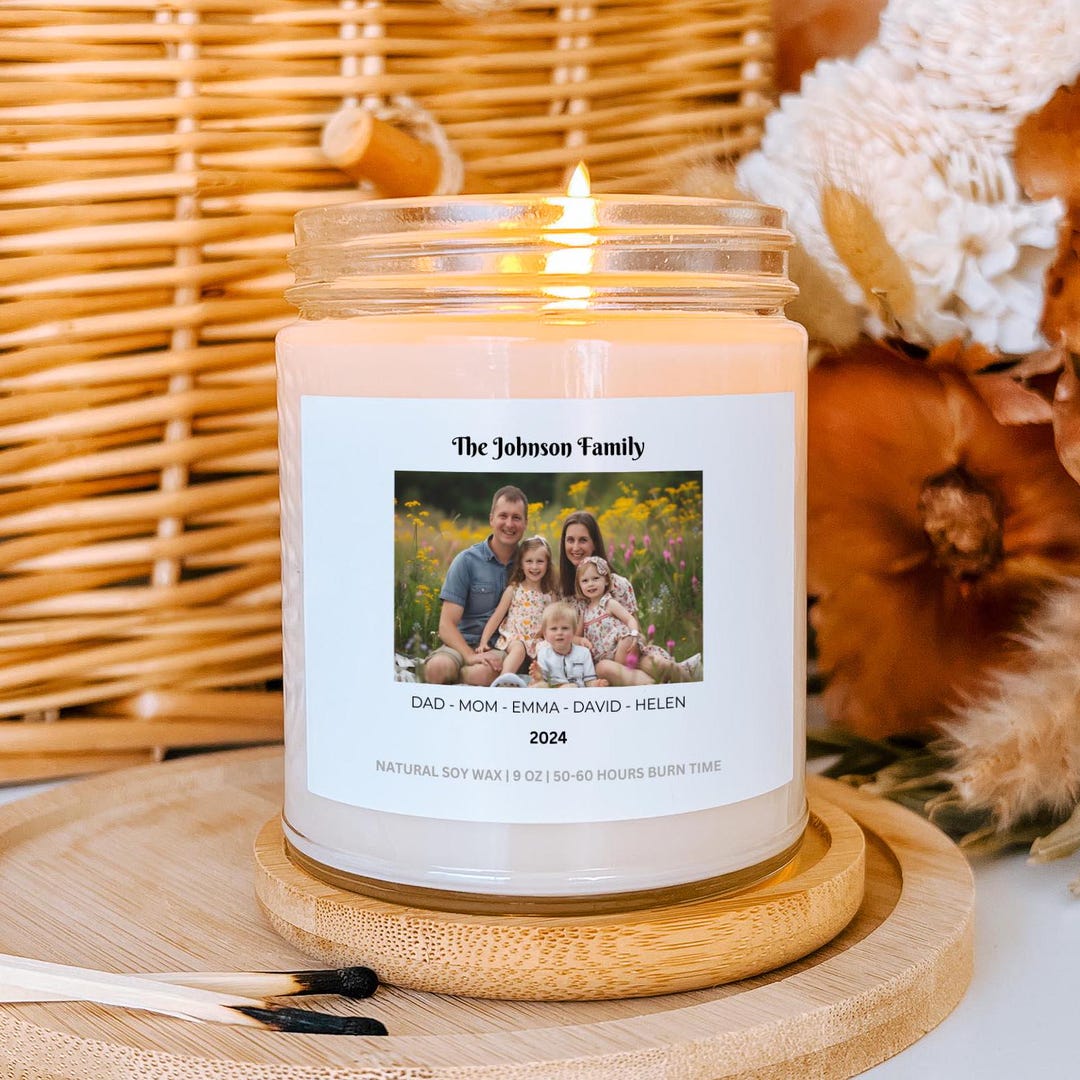 Custom Photo Candle Personalized Family Candle Gift Family Picture ...
