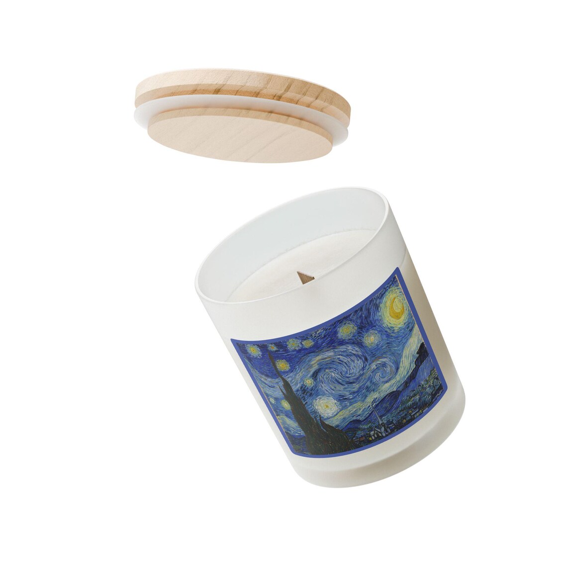 Vincent Van Gogh, Starry Night, Frosted Glass Candle, Serenity Gift ...