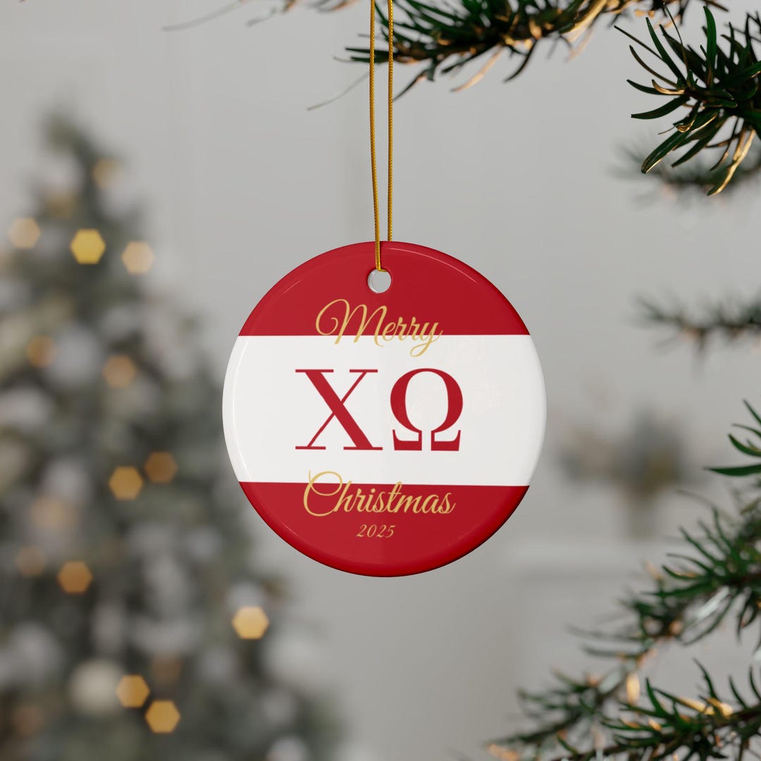 Chi Omega Sorority 2025 Christmas Ceramic Ornaments, Perfect Gift for ...