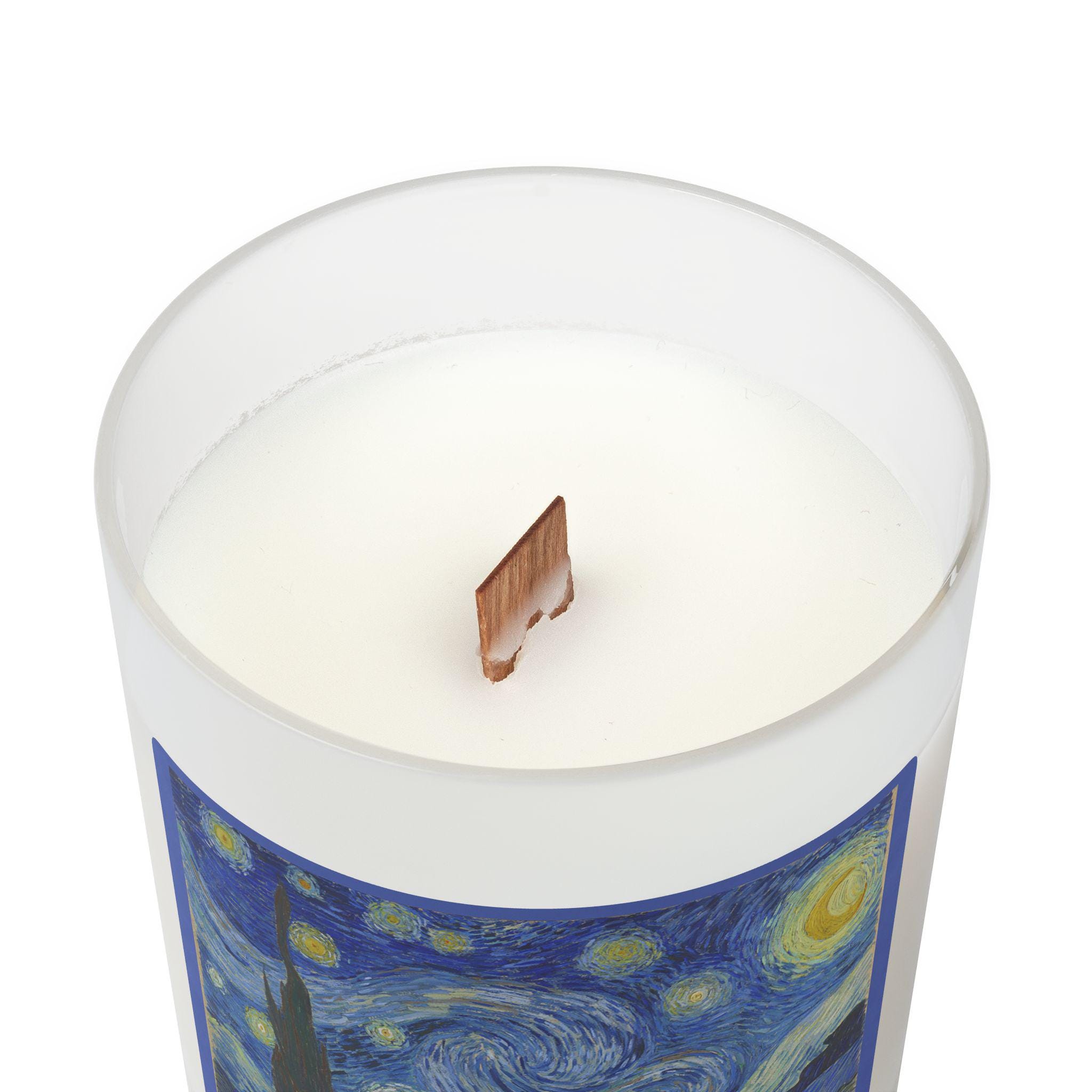 Vincent Van Gogh, Starry Night, Frosted Glass Candle, Serenity Gift ...