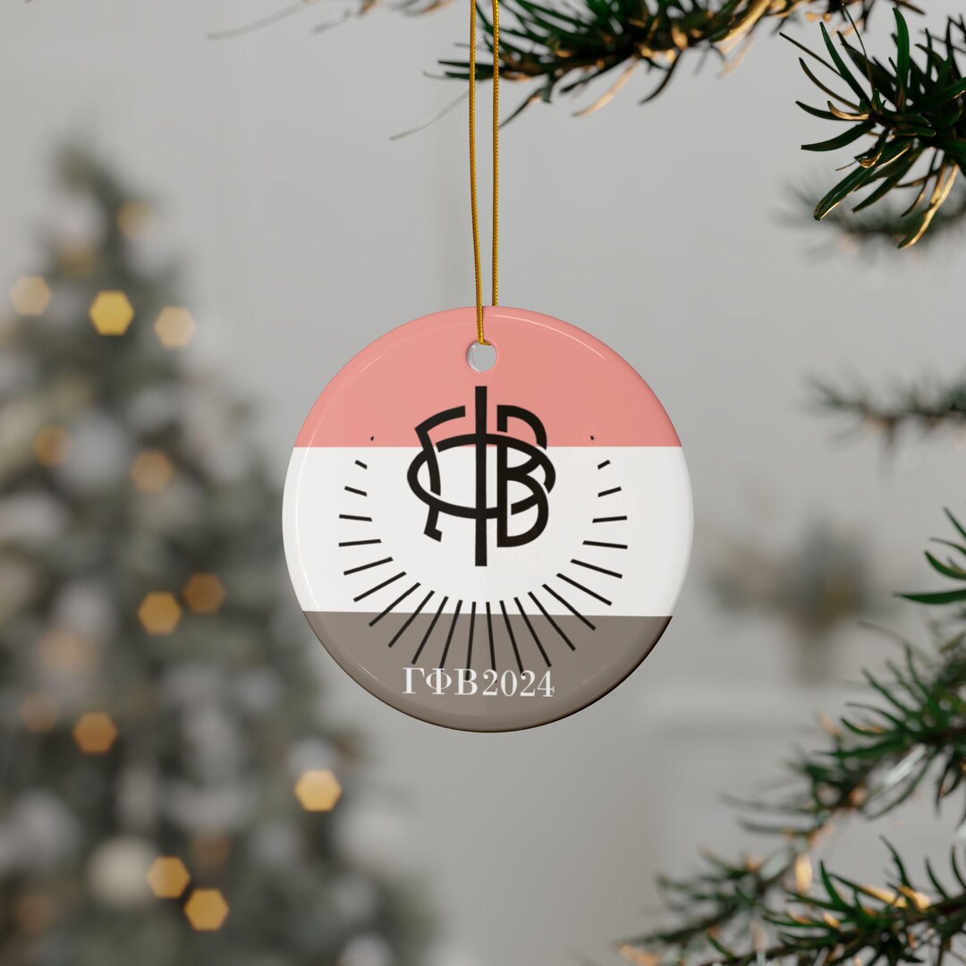 Gamma Phi Beta Ceramic Ornaments Personalized Holiday Decor, 2024 Gift ...