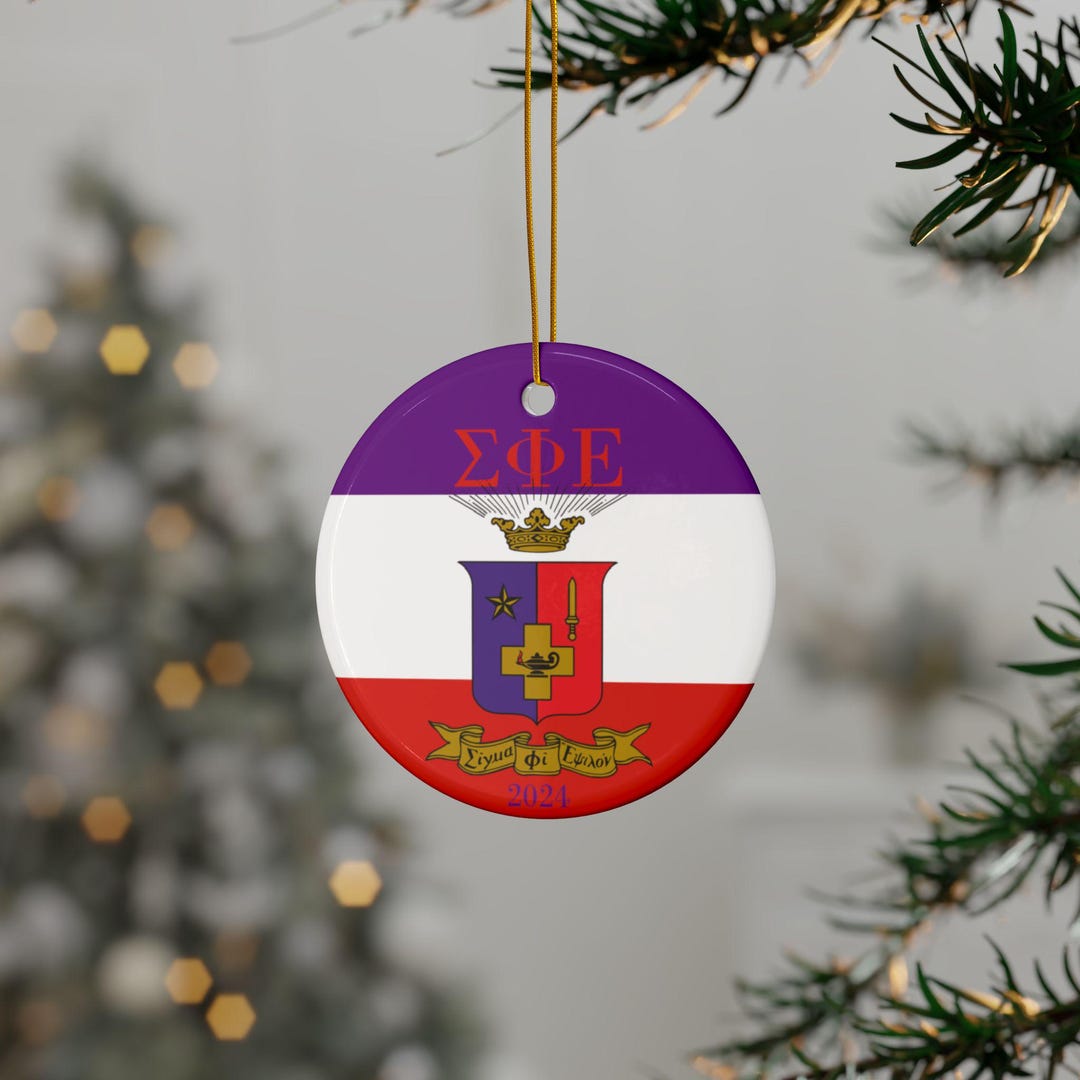 Sigma Phi Epsilon 2024 Ceramic Ornaments, Personalized Christmas Tree Decor, Holiday Gift ...