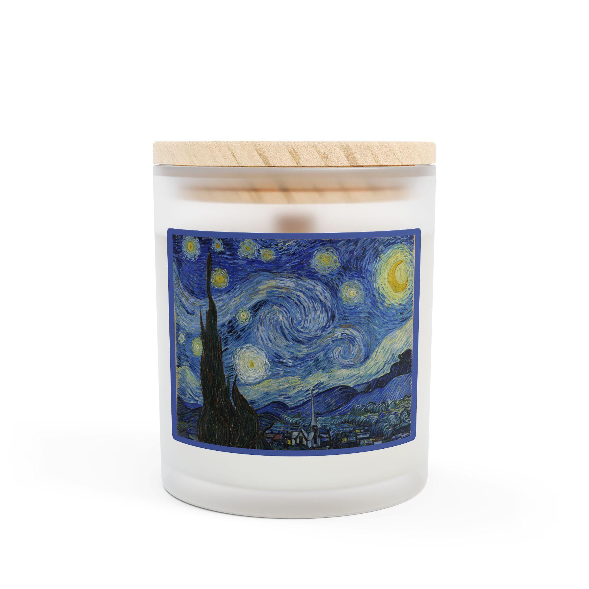 Vincent Van Gogh, Starry Night, Frosted Glass Candle, Serenity Gift ...