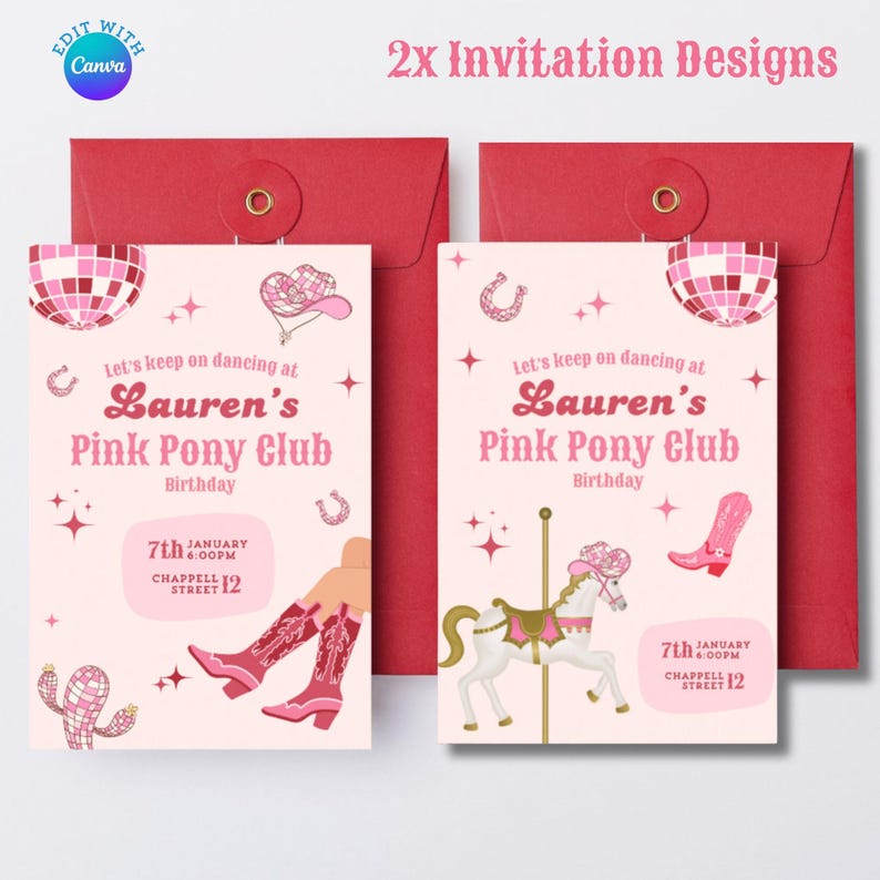 Pink Pony Club Party Pack Editable Templates - Chappell Roan ...