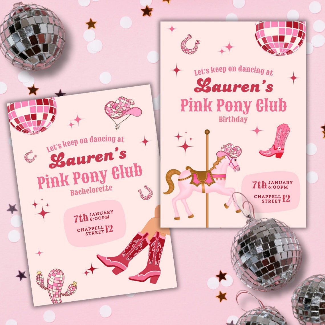 Pink Pony Club Invitation Template - Chappell Roan Bachelorette or ...