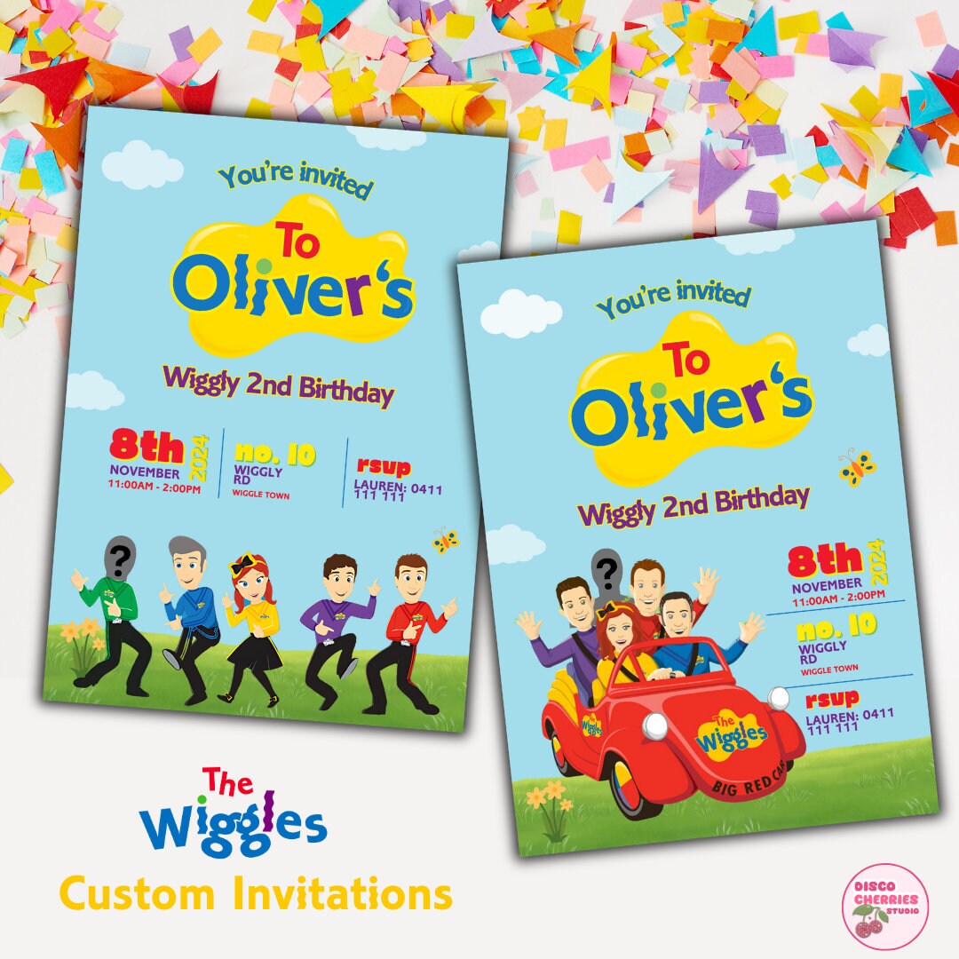 The Wiggles - Custom Downloadable Invitation. Children's Invitation ...