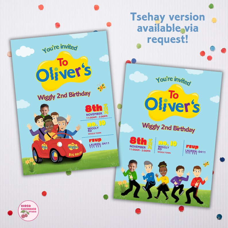 The Wiggles - Custom Downloadable Invitation. Children's Invitation ...